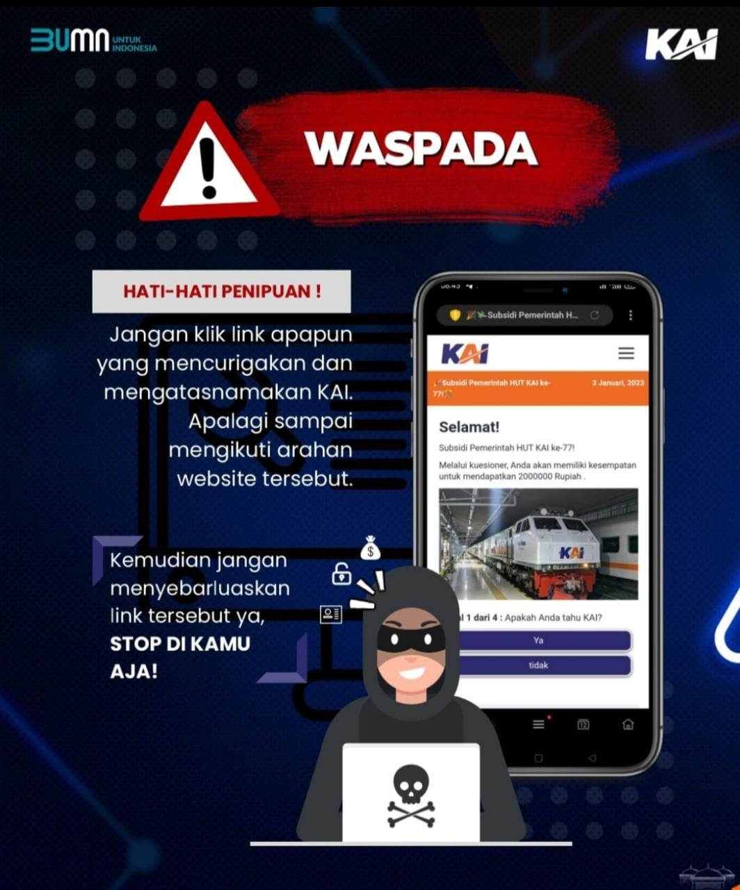 Waspada, Kembali Marak Penipuan Berkedok Promo KAI - IndependensI Waspada, Kembali Marak Penipuan Berkedok Promo KAI - IndependensI